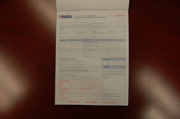 CAA Battery Service Receipts PN: FM60965 – Tow Shop